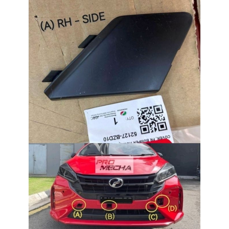 ORIGINAL PERODUA MYVI 2022~2023 D51A FRONT BUMPER TOWING COVER CAP RH ...