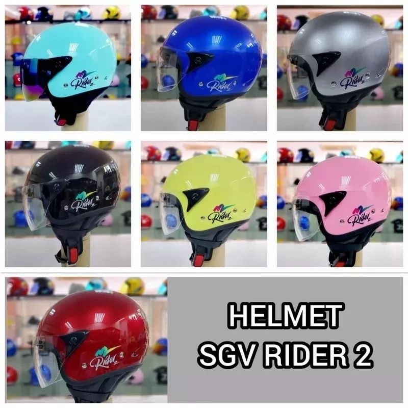 100% ORIGINAL HELMET SGV RIDER 2 BLACK SILVER YELLOW TURQUOISE BLUE ...