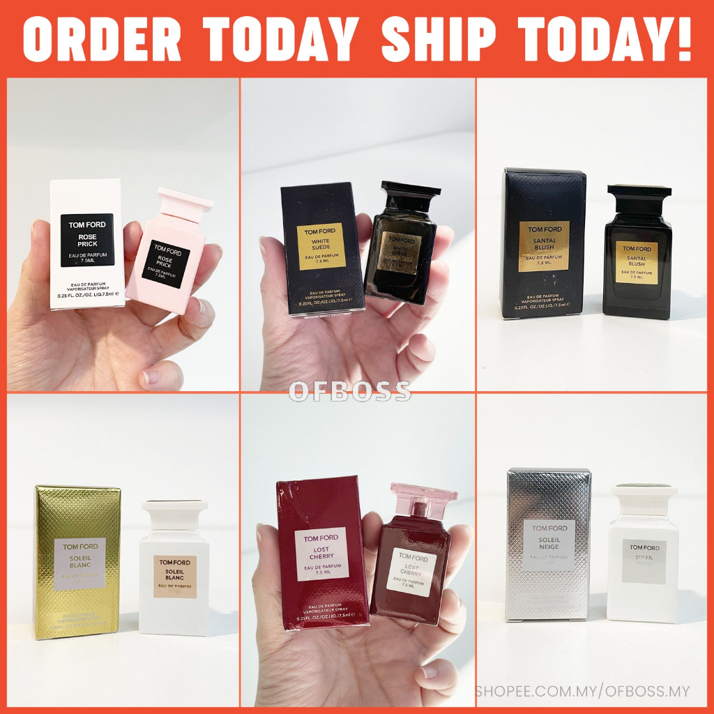 Tom Ford 7.5 ml Miniature Perfume For Unisex (White Suede, Rose Prick ...
