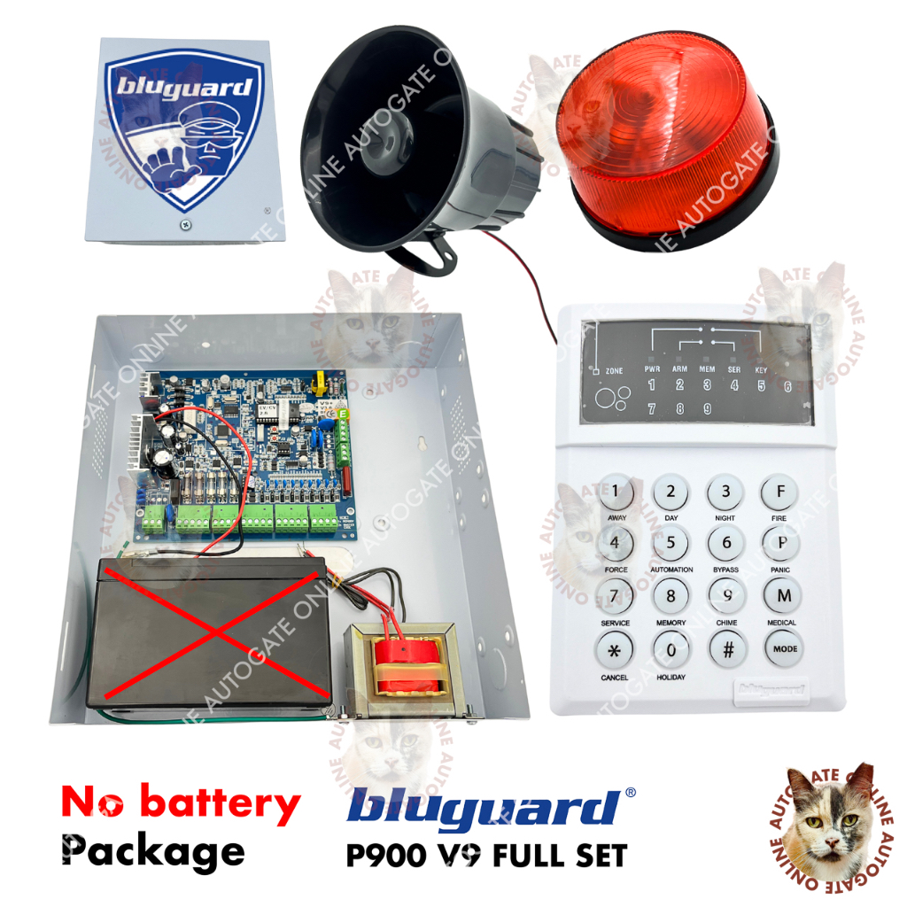 Bluguard Alarm P900 V9 9 Zone Alarm System Voice Package English ...