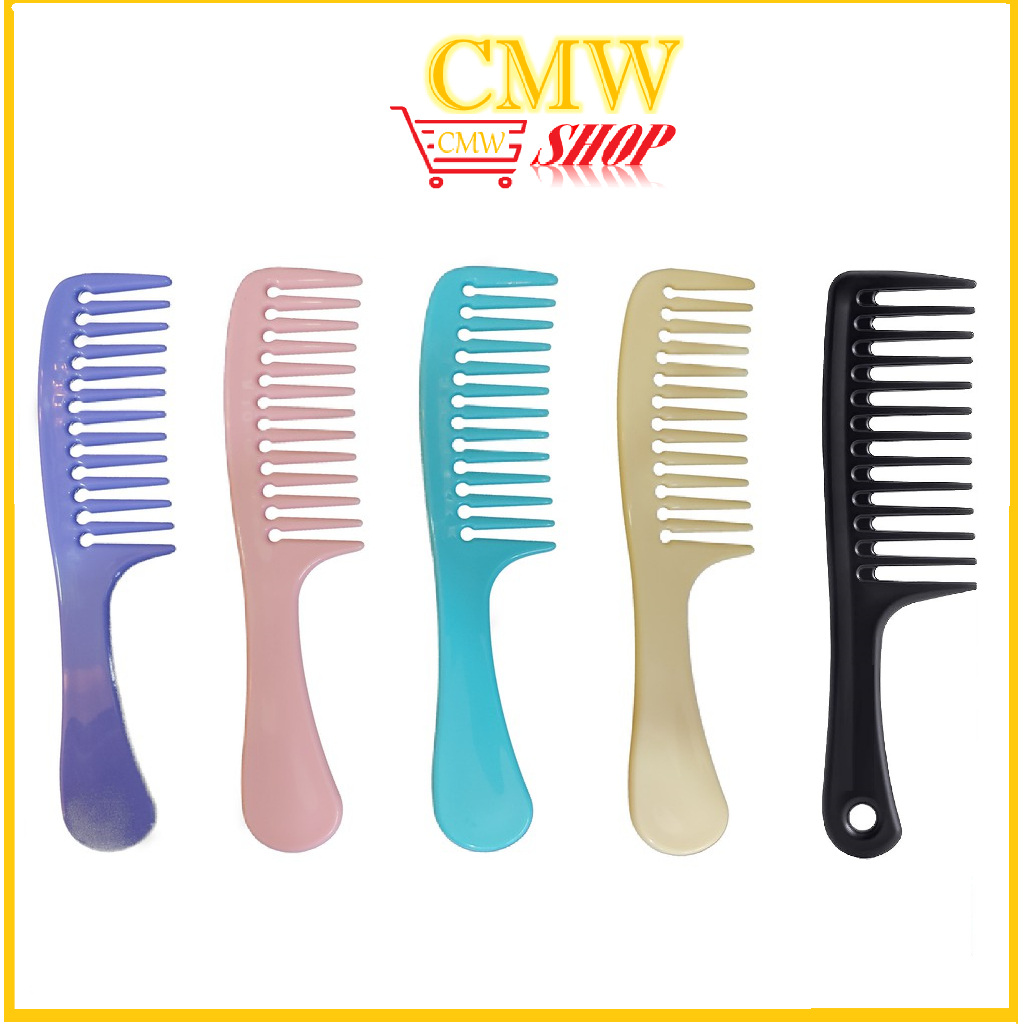 Colourful Wide Teeth Big Comb (Blue/ Purple/ Pink/ Beige/ Red ...