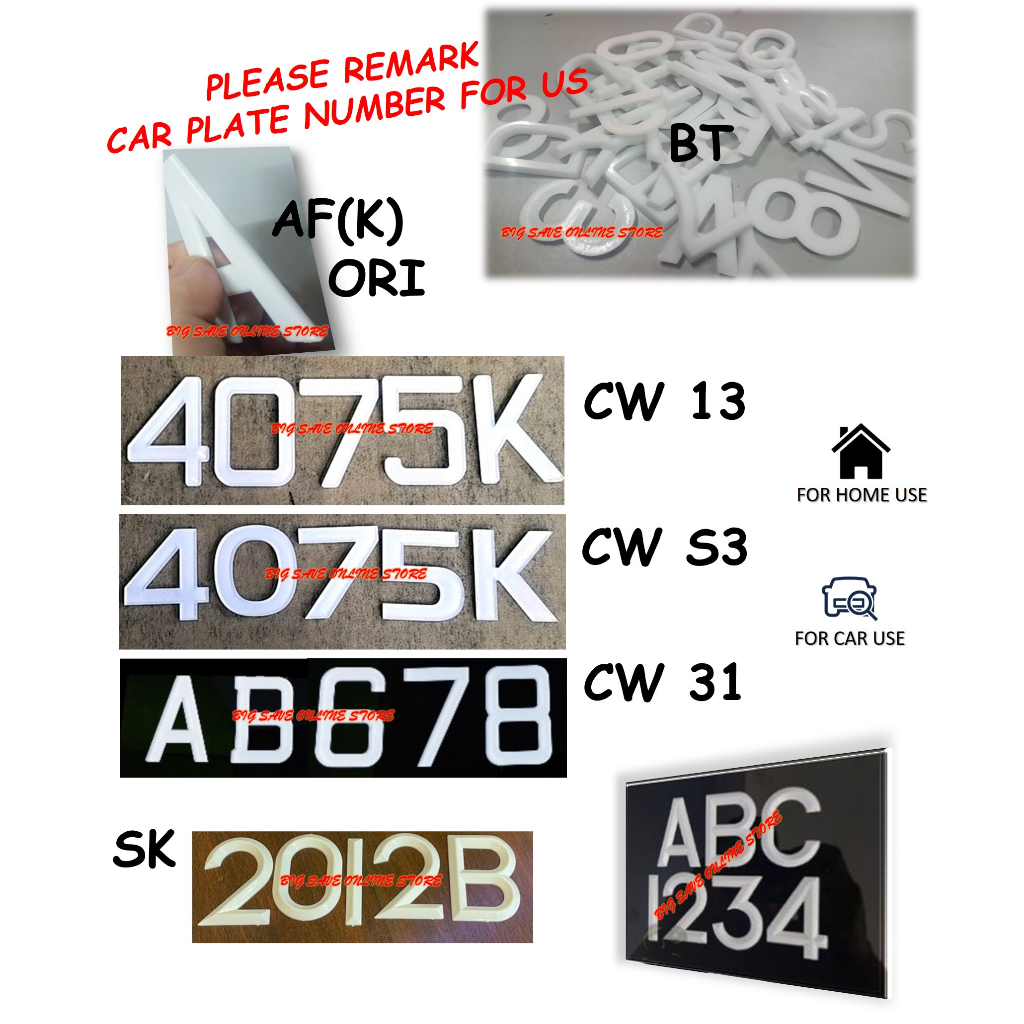 UNIVERSAL NORMAL CRYSTAL CAR NUMBER PLATE (BUAT SIAP) | Shopee Malaysia