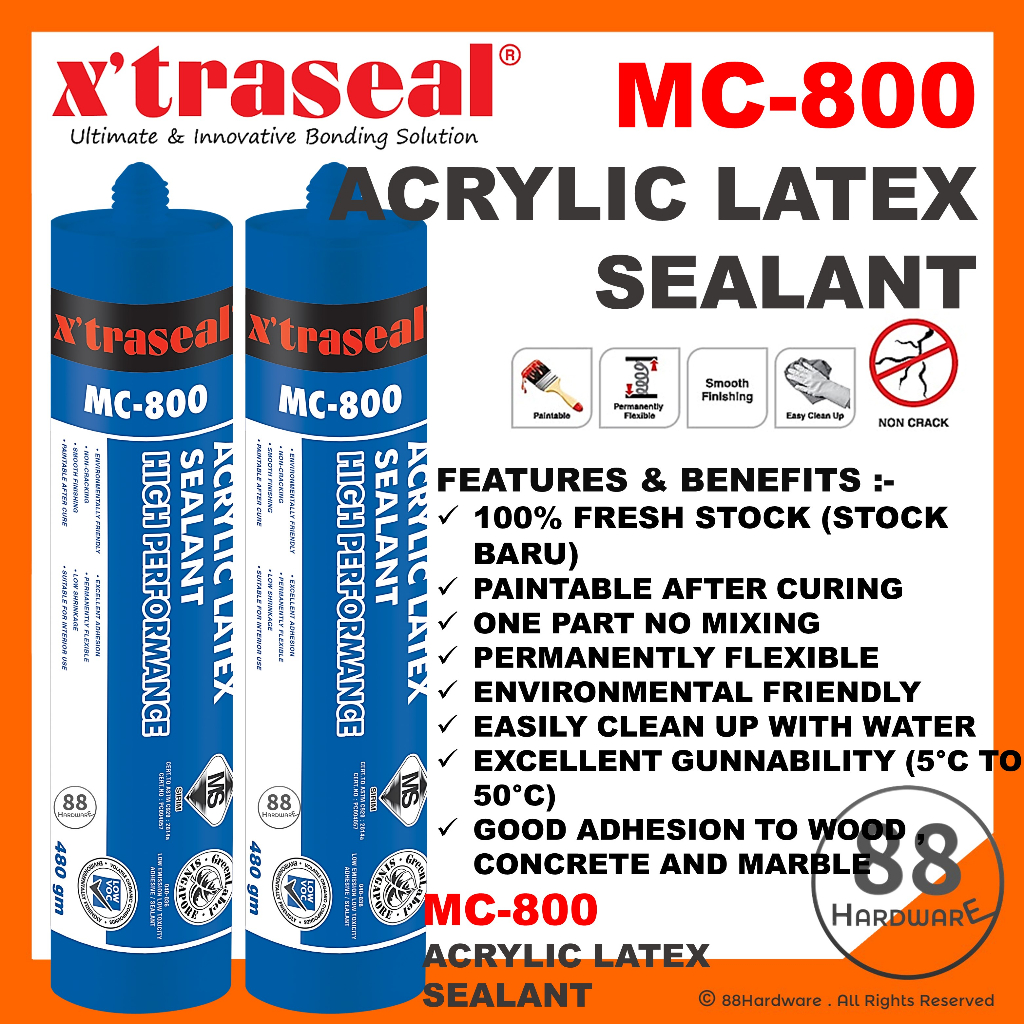 【100% Fresh Stock】xtraseal x'traseal mc800 mc-800 mc807 latex silicone / silicone sealant gap ...
