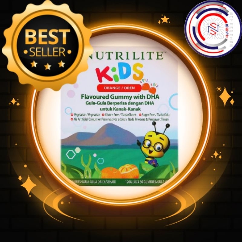 Nutrilite Kids Orange Flavoured Gummy with DHA - Brain and Body Boost ...