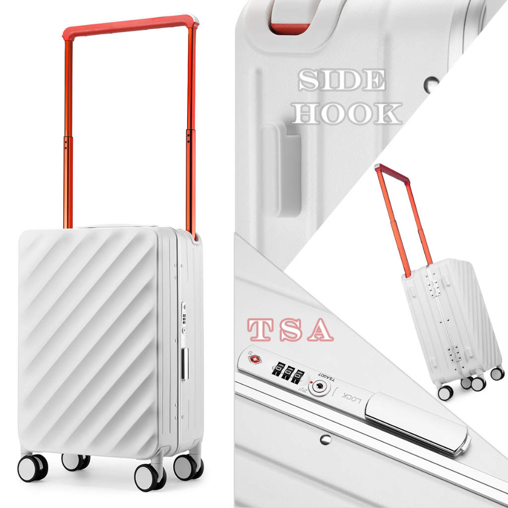 Sea choice 20 Inch Aluminum Luggage Suitcase Wide Handle Hard Case YKK ...