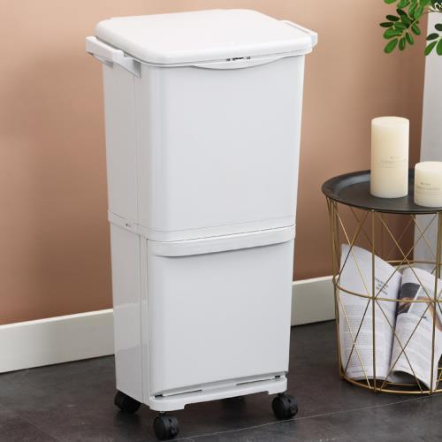 45L Large Kitchen Dustbin Trolley Sorting Dustbin Recycle Dustbin with ...