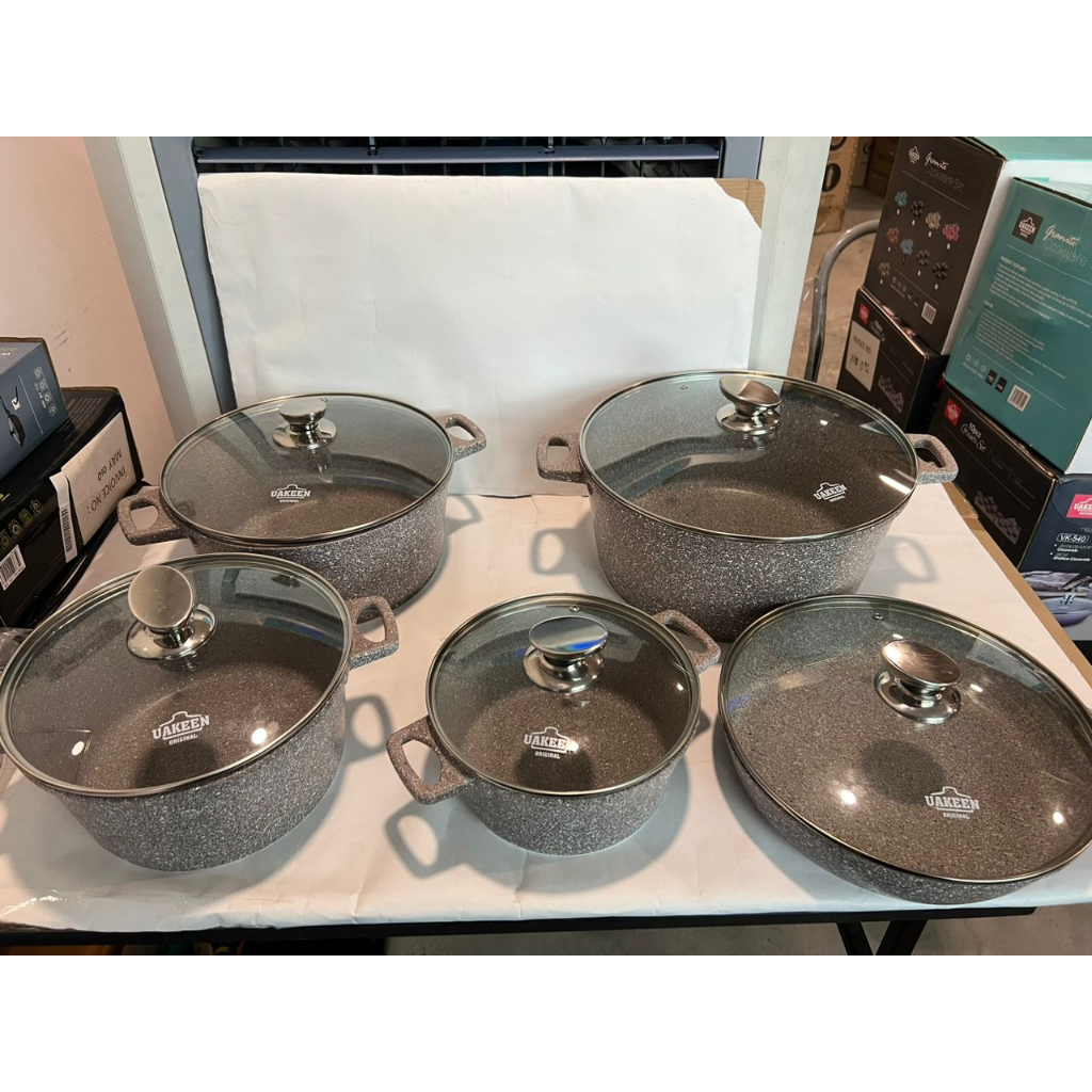 Original Uakeen 12 pcs Granite Cookware Coating Non Stick Casserole Set ...