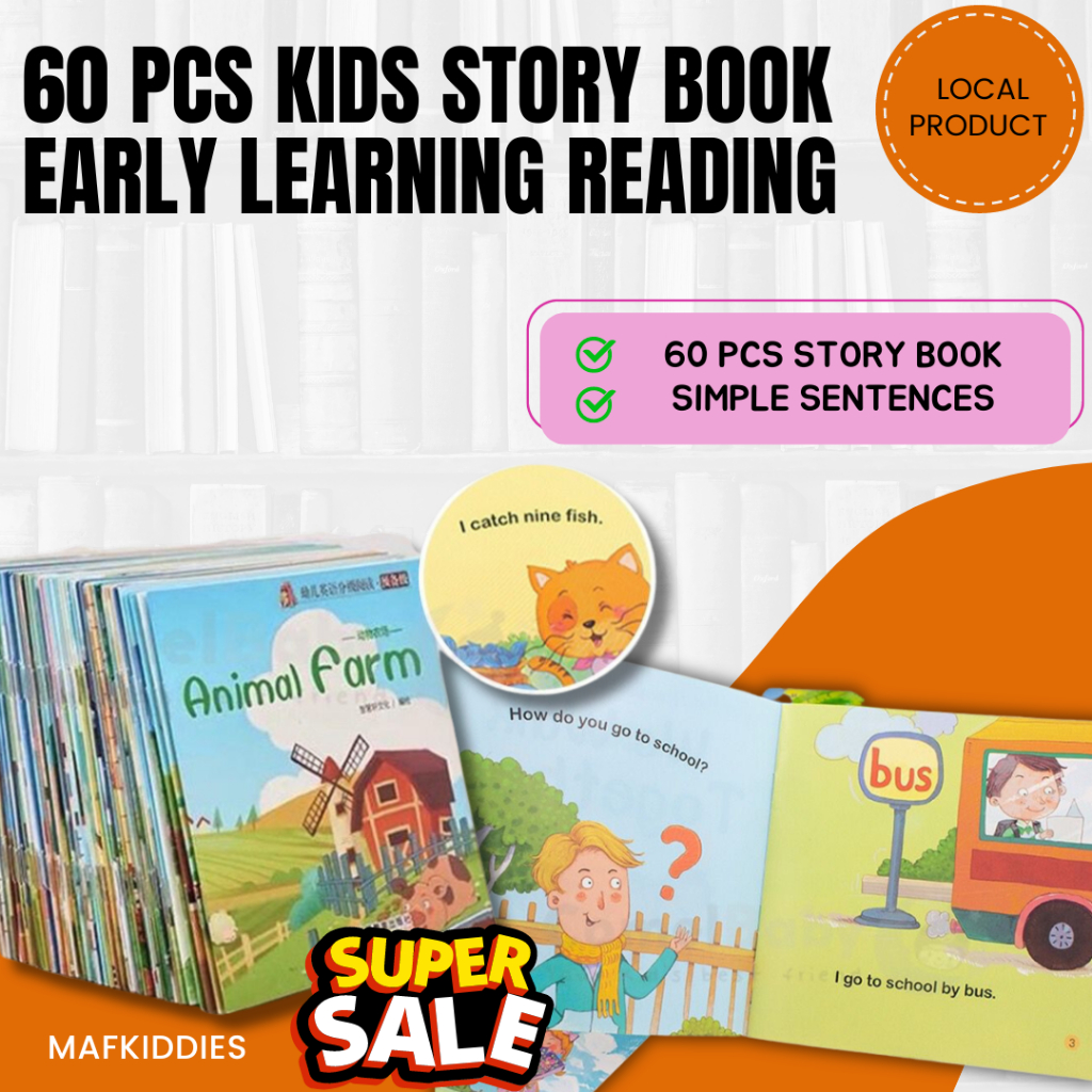 60pcs Books Set Kids Story Book Early Learning Reading Preschool ...