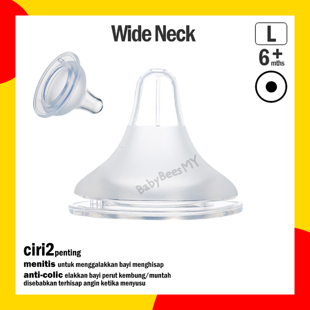 BabyBeesMY Puting Botol Susu for Botol Susu pigeon wide neck teat, milk ...