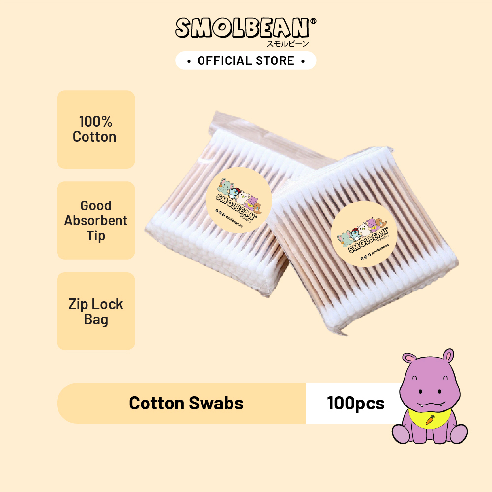 SMOLBEAN Premium Bamboo Cotton Bud Swab 100's (100's x 1 Pack) | Makeup | Nail Care ...