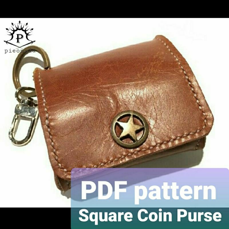 Leather Craft Pattern Printable PDF Pattern Template Coin Purse Square ...