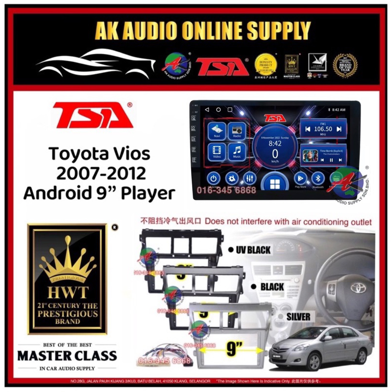 [ MTK 2+32GB ] TSA Toyota Vios 2007 - 2012 Android 9'' inch Car Player ...