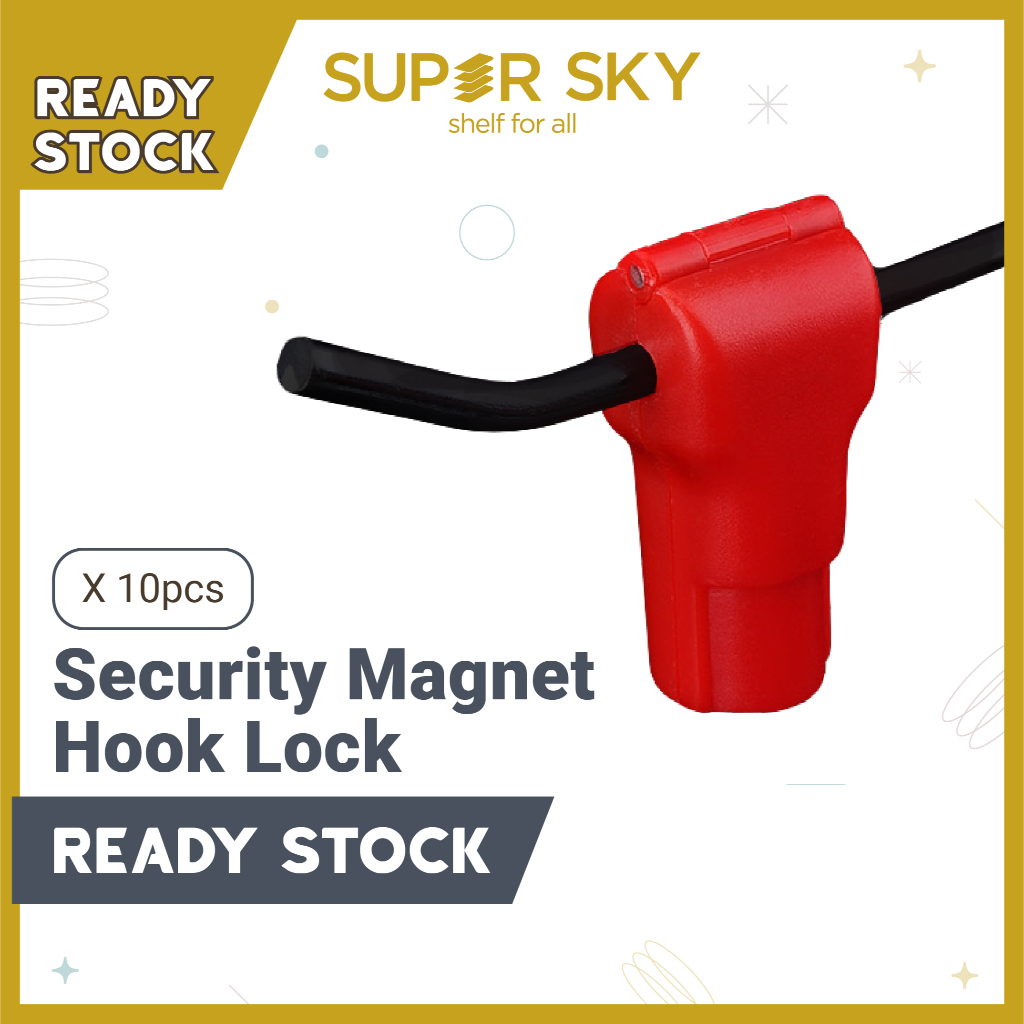 Security Lock For Bar Hook Gondola / Hanging Rack (6mm) (Red Color) By ...