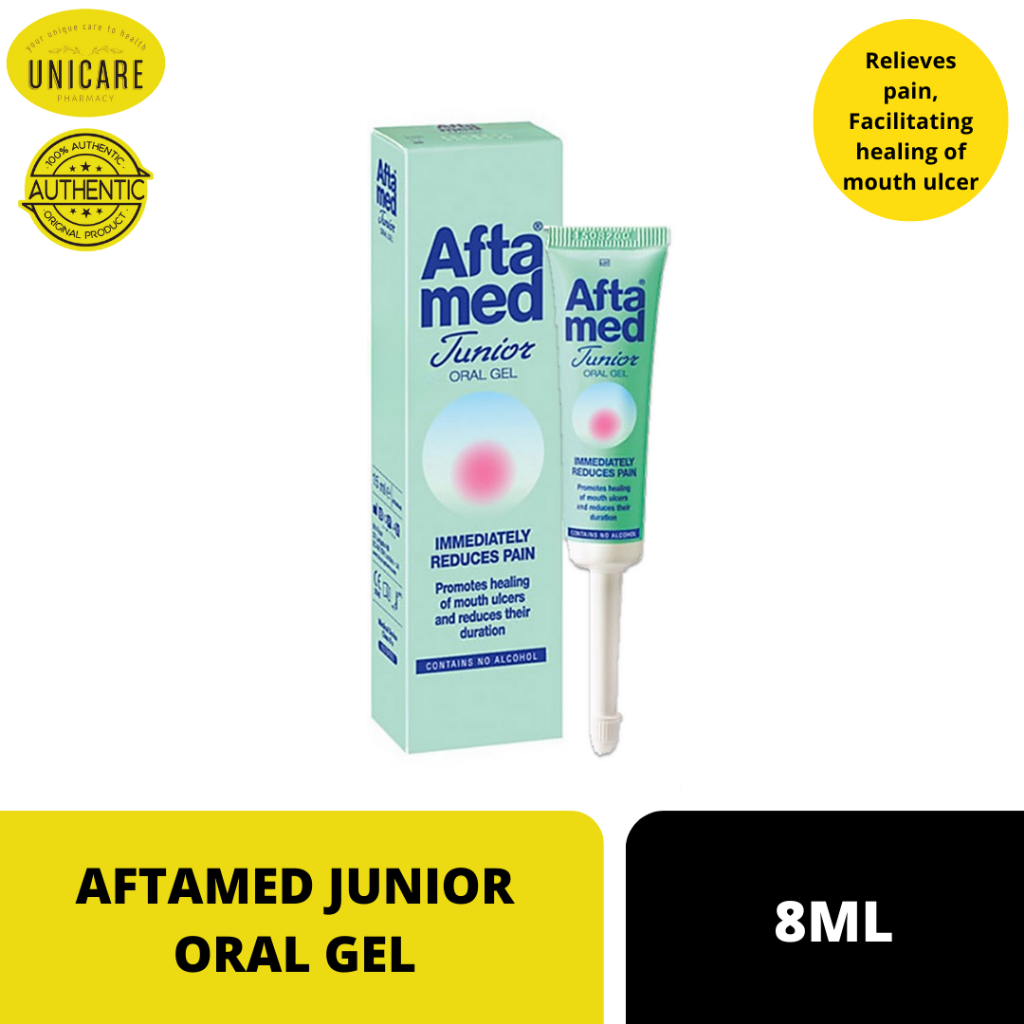 AFTAMED JUNIOR ORAL GEL 8ML. Promotes healing of the mouth ulcers ...