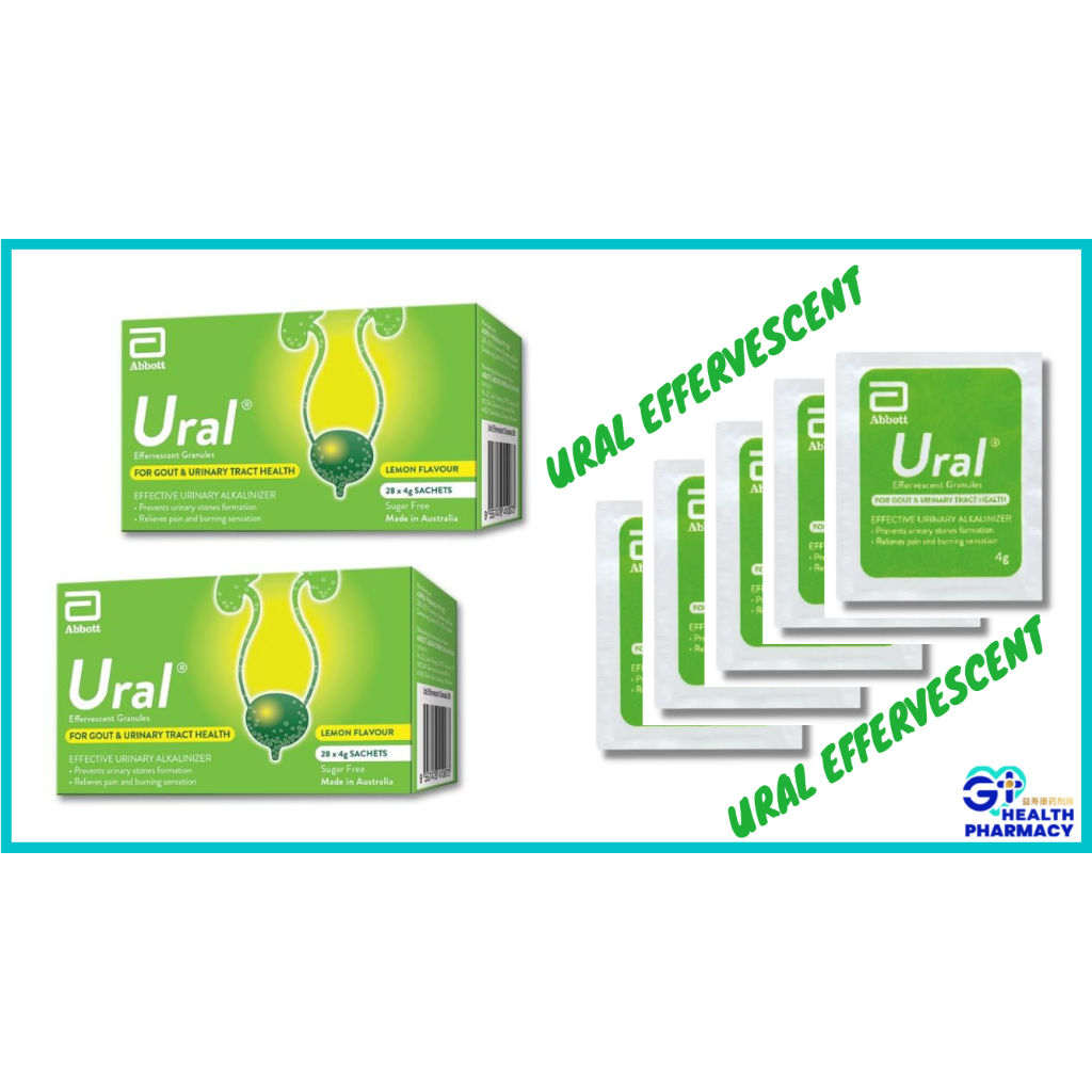 Ural Effervescent Granules Sachets (Lemon Flavour) For Gout UTI (expiry ...