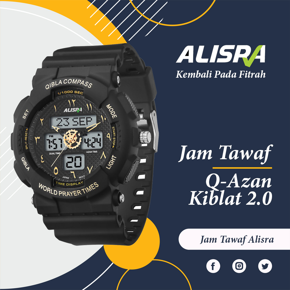 ALISRA WATCHES Jam Tawaf Q-Azan Kiblat - Jarum pusingan tawaf Nombor ...