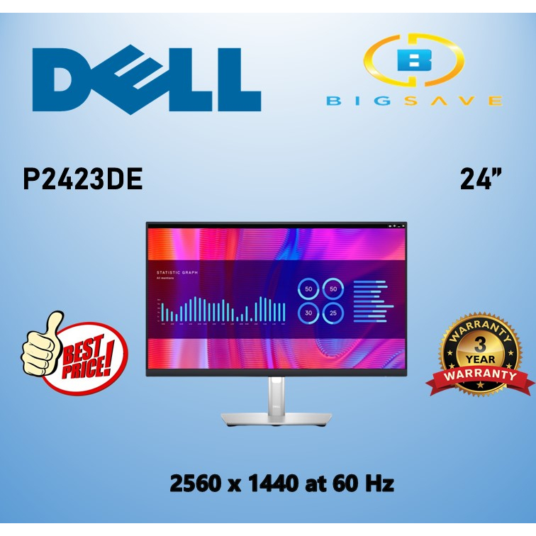 DELL 24" P2423DE USB-C HUB MONITOR WITH QHD 1440P RESOLUTION | Shopee ...