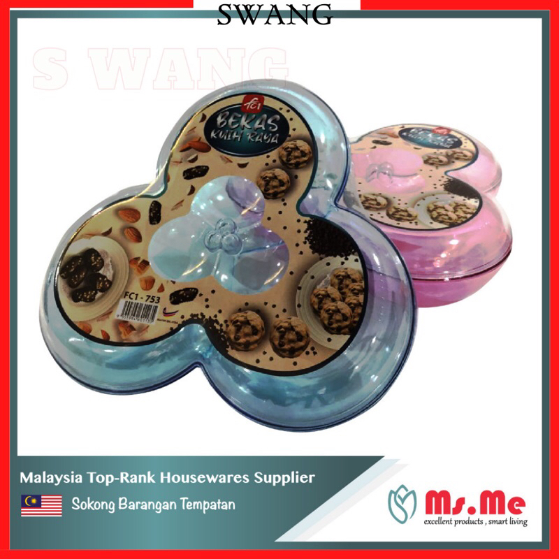 Ms.Me Hari Raya CNY Candy Fruit Kuih 5 Compartment Container Round ...
