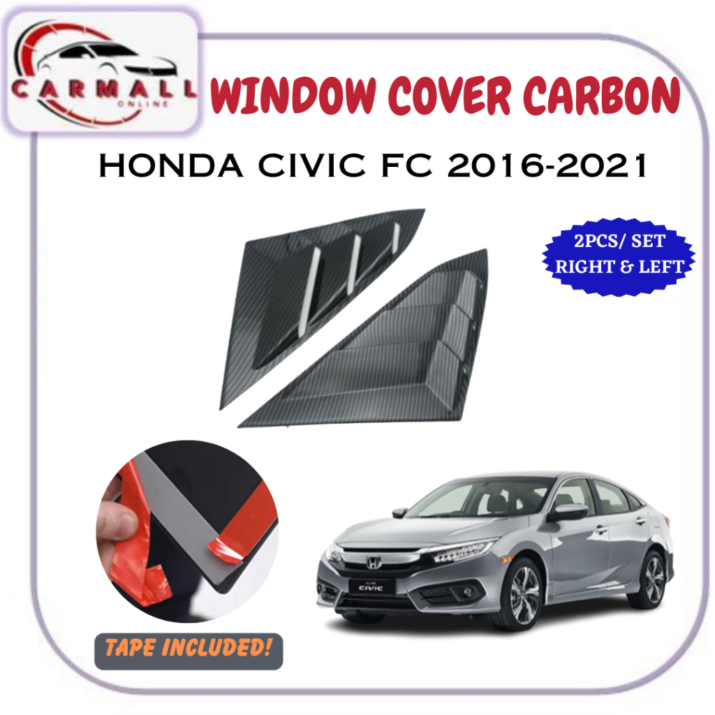 Honda Civic FC 2016-2021 Triangle Window Cover Carbon (2Pcs/Set ...