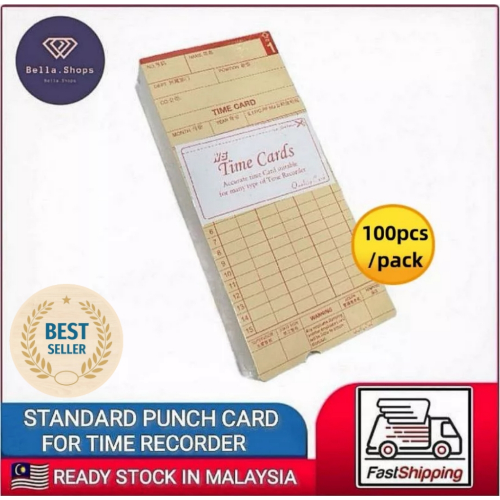 Punch Card For Time Recorder / Kad Perakam Masa *100pcs/pack | Shopee ...
