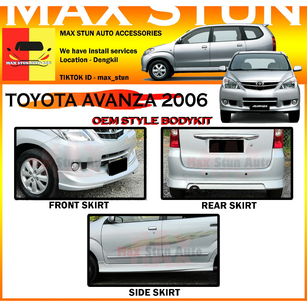 TOYOTA AVANZA 2006 OE FULLSET BODYKIT OE LOOK BUMPER SKIRT LIP AVANZA ...