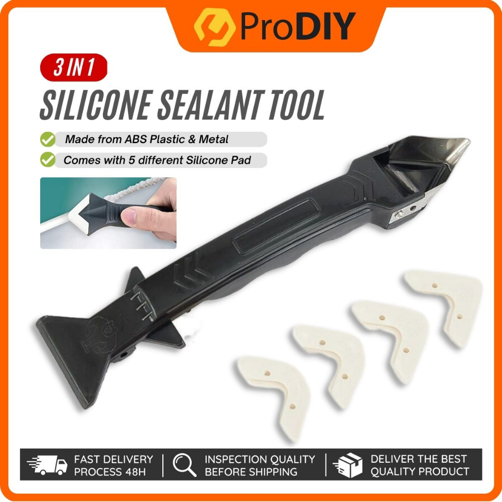 3 IN 1 Silicone Sealant Plastic Remover Tool Silicone Scrapper Caulking ...