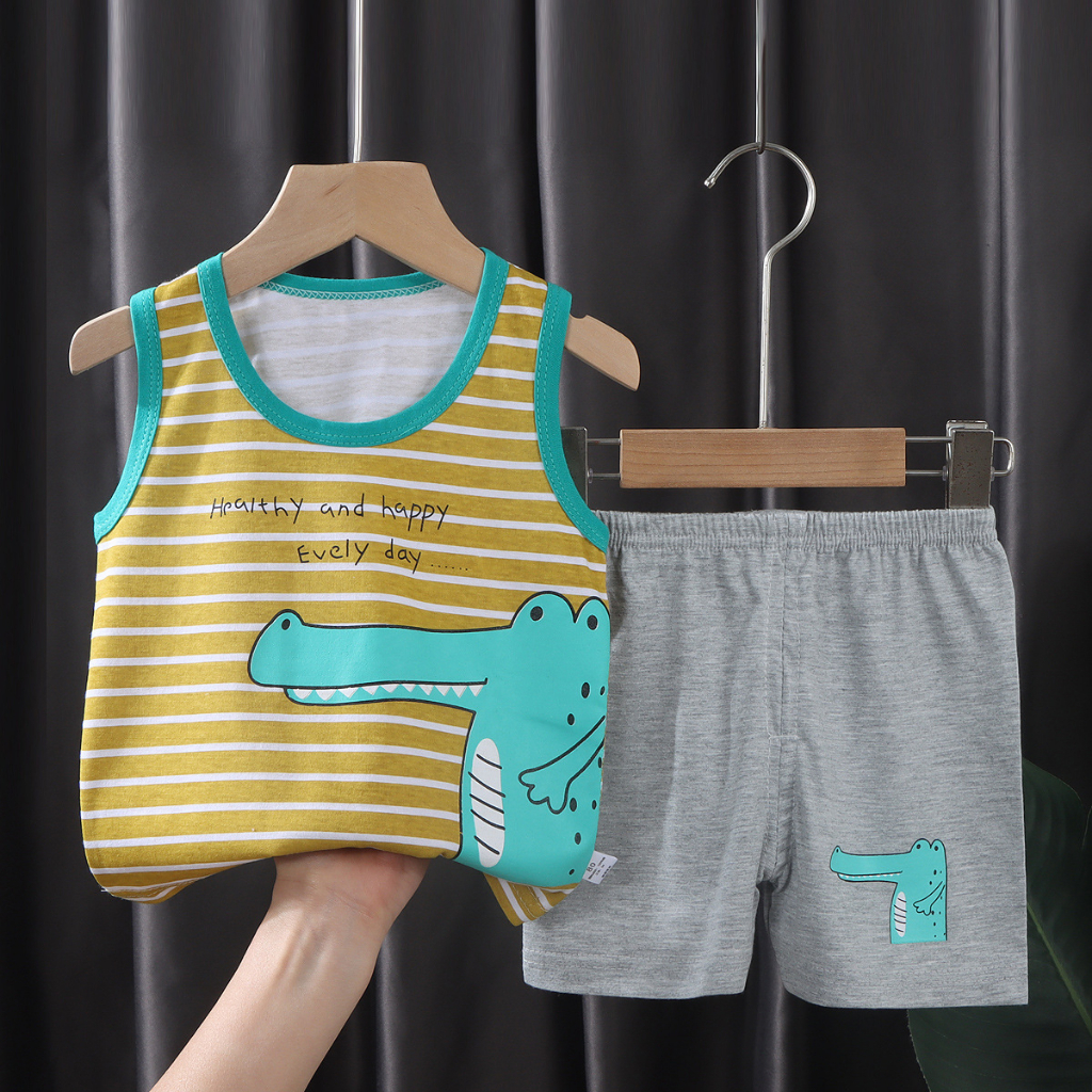 Baju Bayi Singlet Set Baby Clothes Kid Clothes Baju Kanak Baju Singlet ...