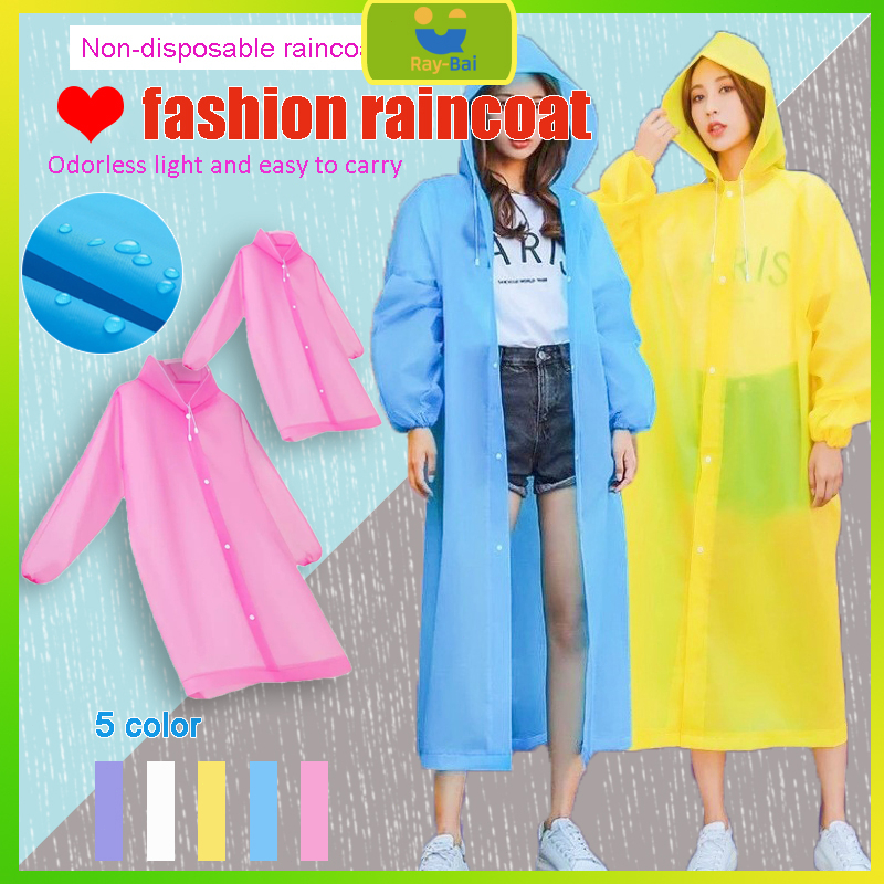 Women Men Rain Coat Foldable Waterproof Raincoat Jacket Poncho Outdoor ...