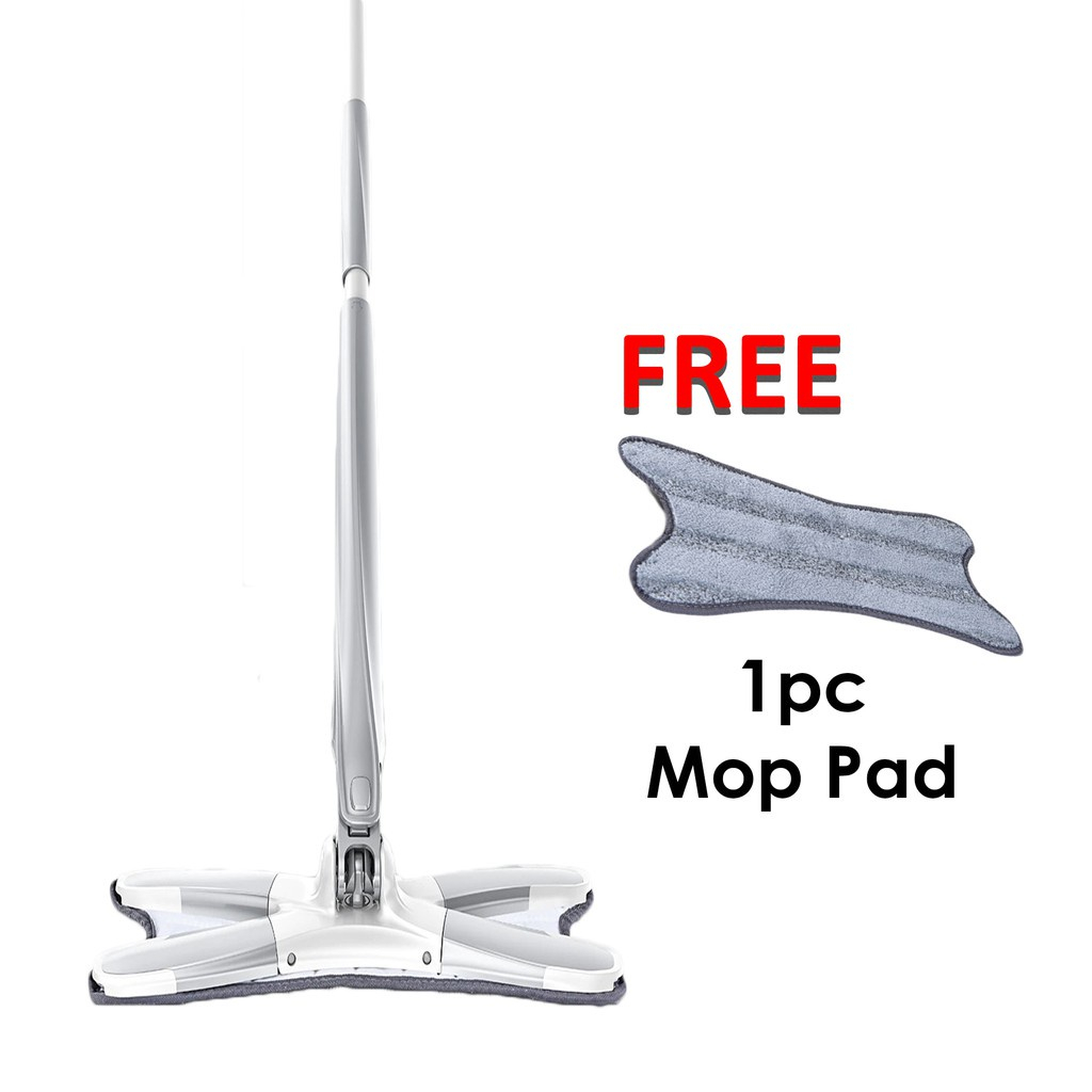X Shape Hand Free Lazy Mop Hand Free Self-Twisting Flat Mop with ...