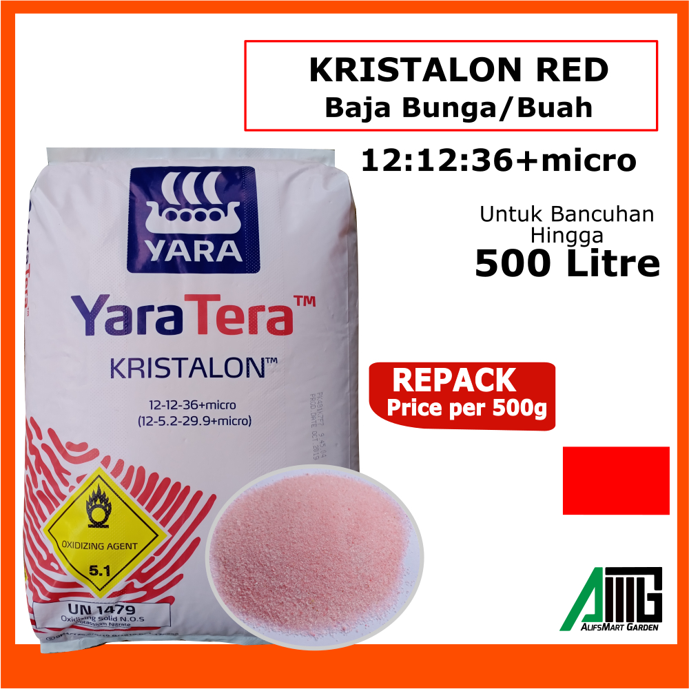 KRISTALON RED Yara 12 12 36 Baja Bunga Buah Yara Tinggi Potassium Baja ...