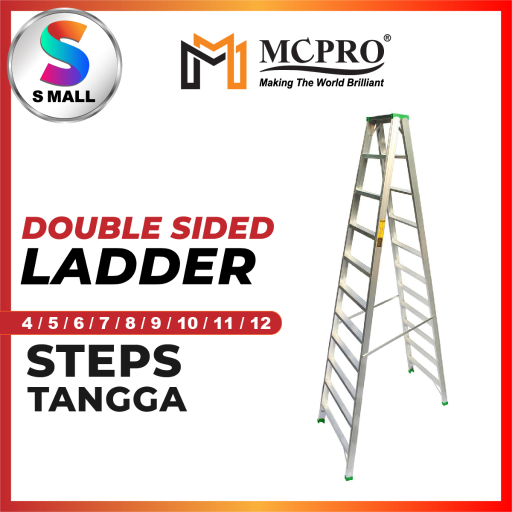 MCPRO Aluminium Double Sided Ladder 4 / 5 / 6 / 7 / 8 / 9 / 10 / 11 ...