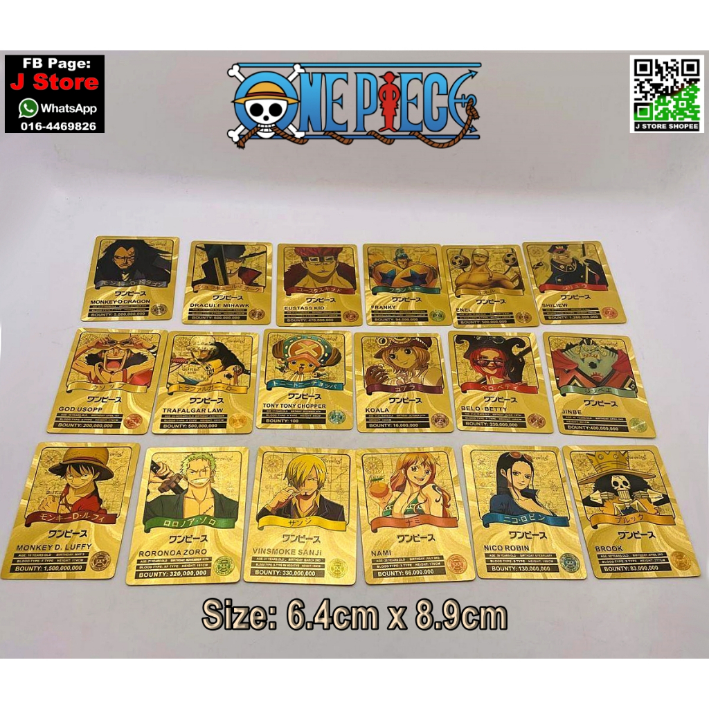 One Piece Gold plated bounty card ( J Store ) | Shopee Malaysia
