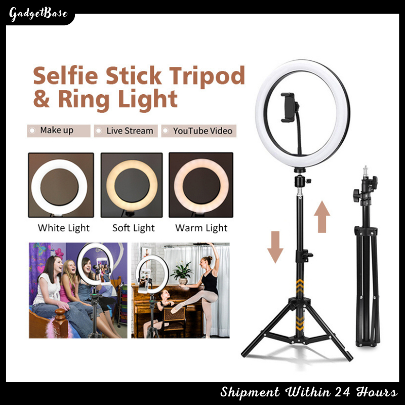 【10 Inches】26CM 3D LED Selfie Ring Light Live Streaming Light with 2.1M ...