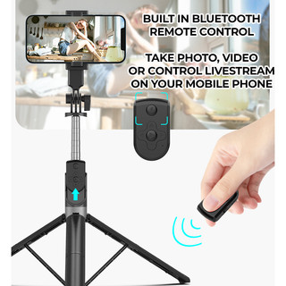 170cm Selfie Stick Tripod Mobile Phone Holder Monopod Bluetooth Remote ...
