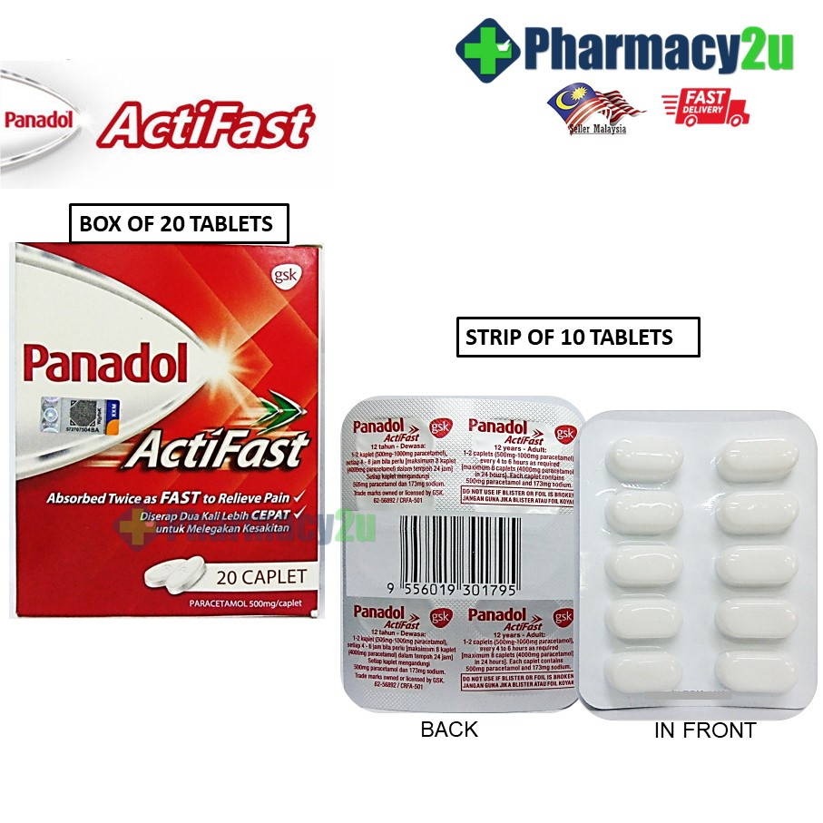 PANADOL ACTIFAST 10S/ 10S COMPACK/20S PARACETAMOL 500MG | Shopee Malaysia