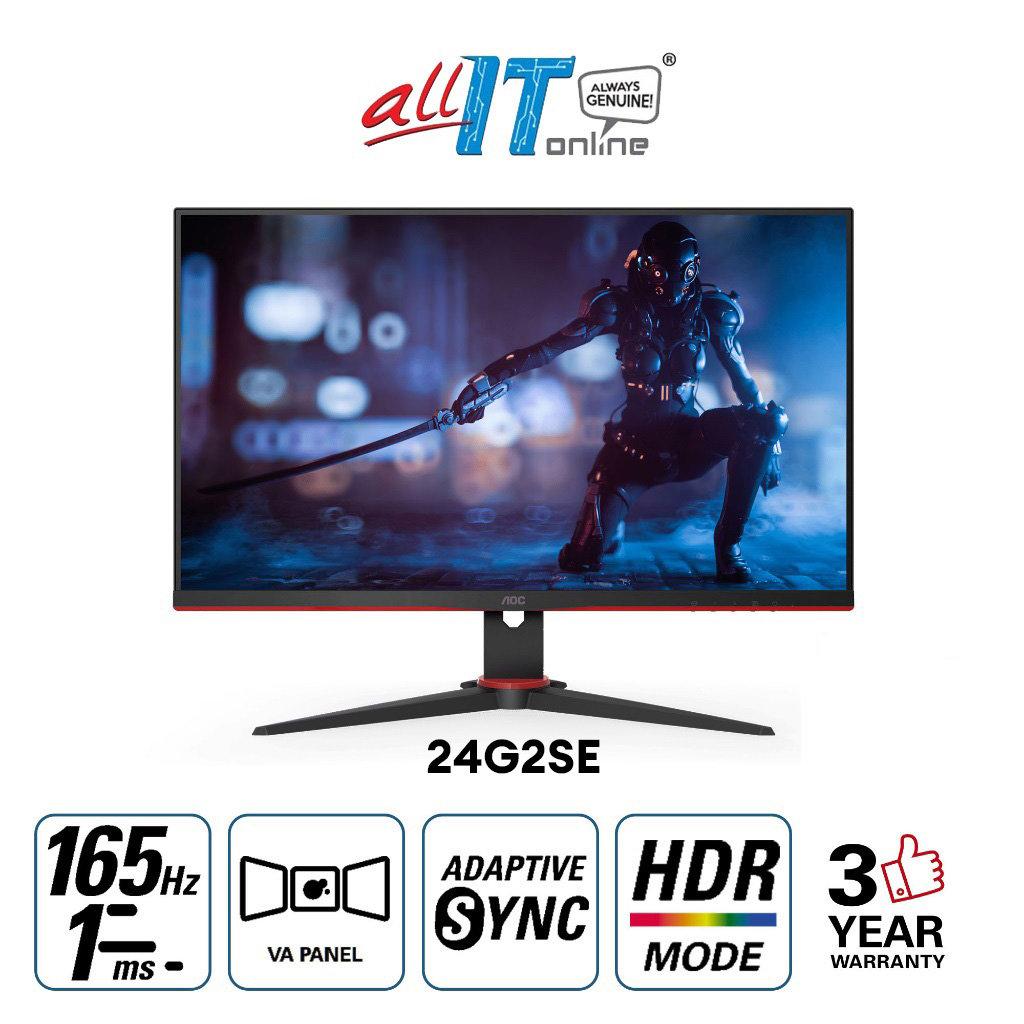 AOC 23.8" G2490VX (144Hz) / 24G2SE (165Hz) FHD VA 1ms AdaptiveSync HDR ...