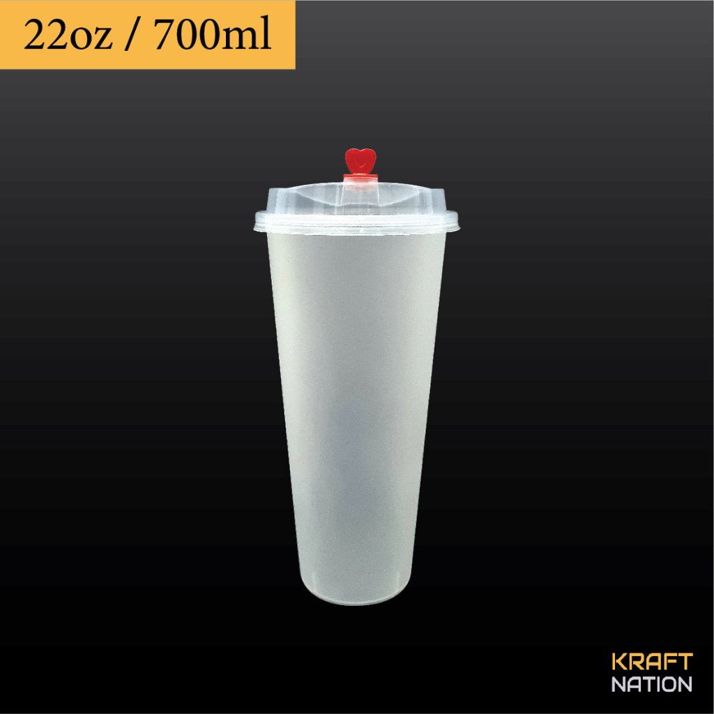 [Cheapest] 50 sets 500ml/700ml PP Injection Cup Matte Frost Plastic cup ...