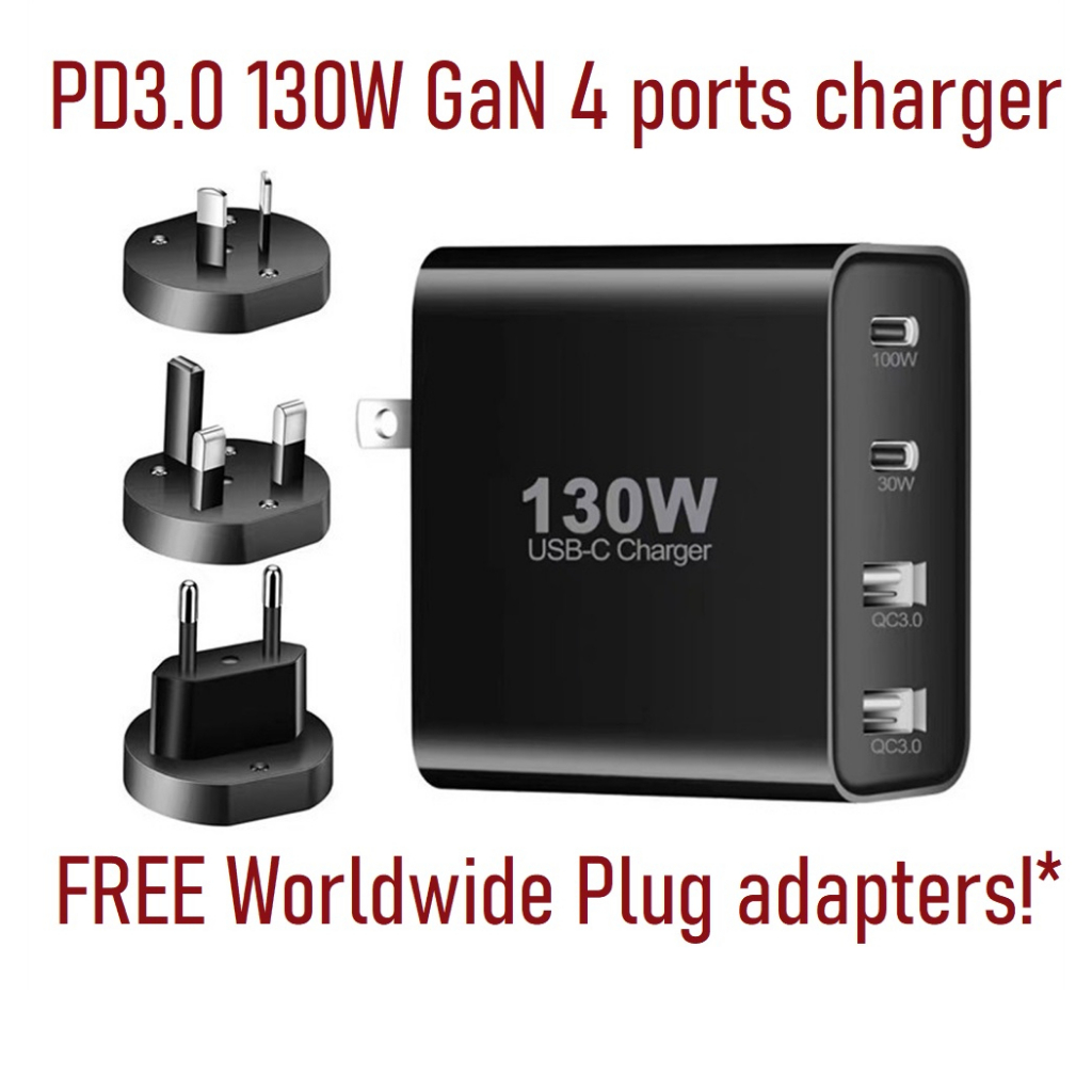 PD3.0 PD130W 130W 65W PD65W GaN International Worldwide Universal ...