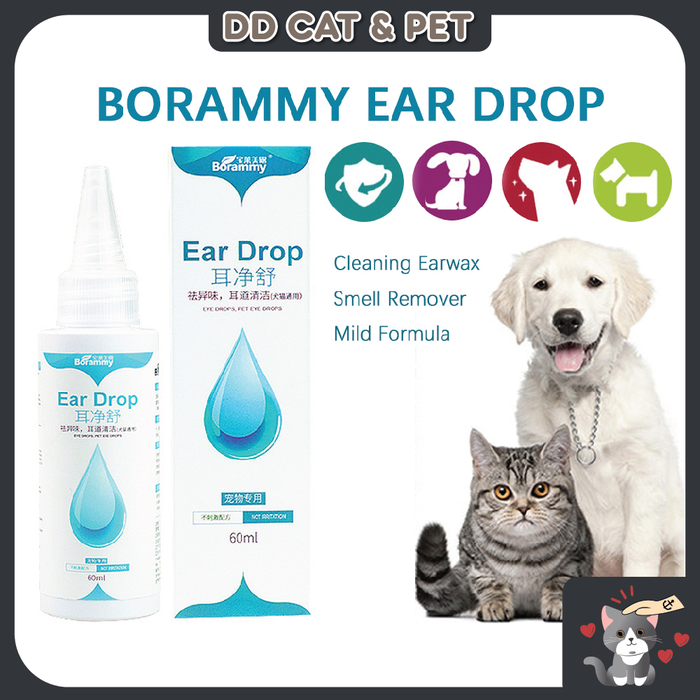 Borammy Pet Ear Drop 60ml Dog Cat Ear Cleaner Cleaning Earwax Ear Mites ...