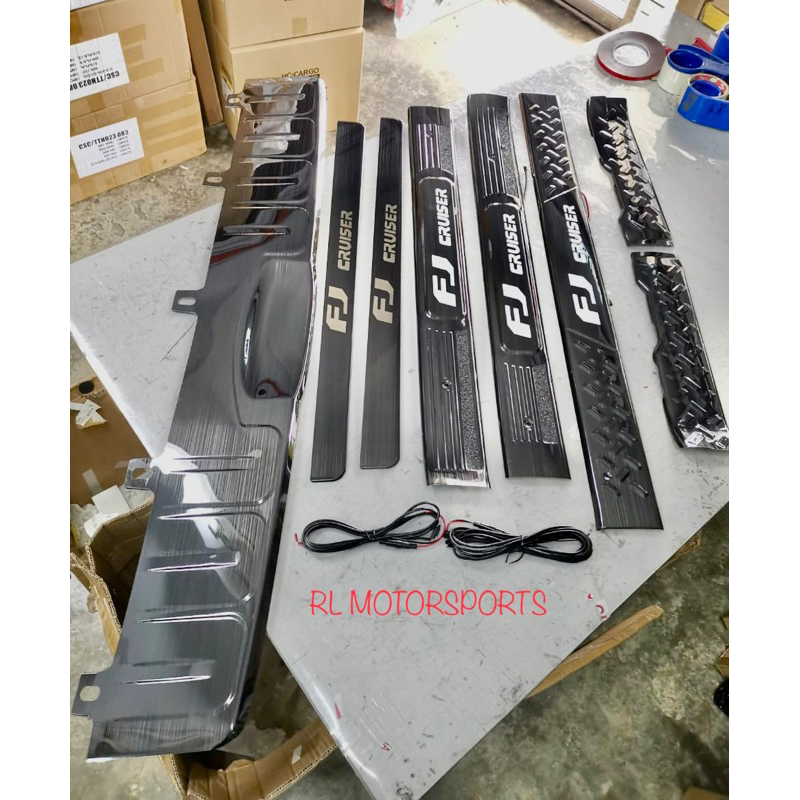 Toyota Fj cruiser 2010 - 2021 foot door side step steel scuff led lamp ...
