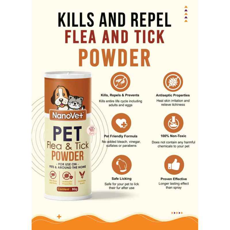 Nanovet Pet Flea & Tick Powder 80g | Shopee Malaysia