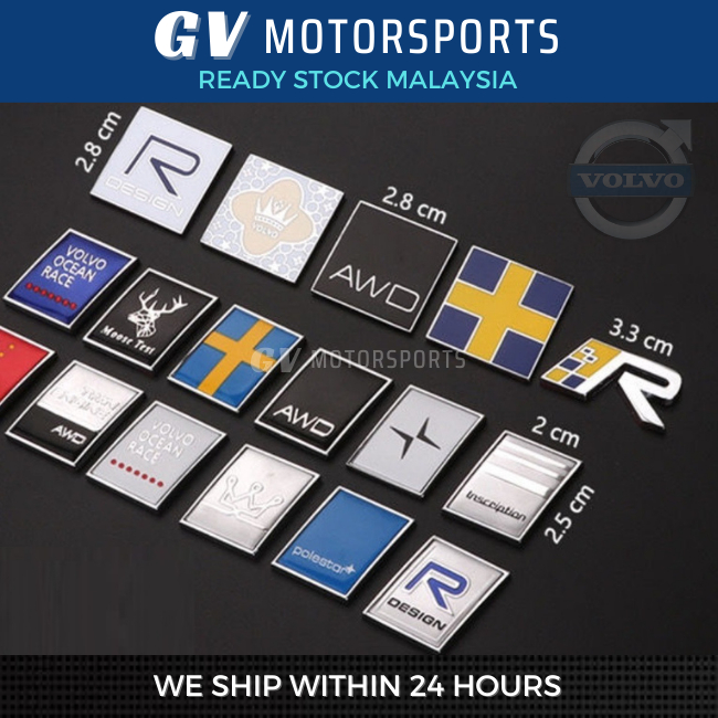 READY STOCK Volvo 3D Metal R Design AWD Moose Badge Decals Car Sticker ...