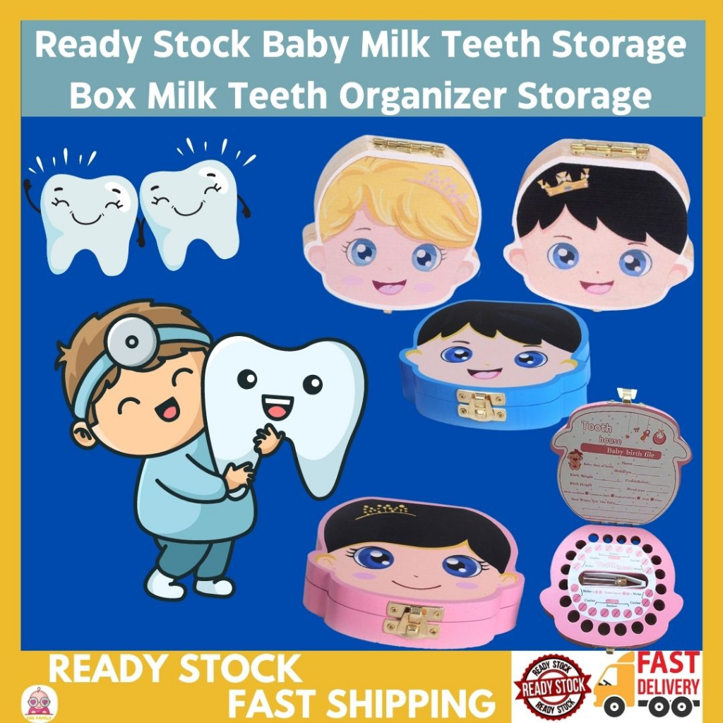 [Ready Stock] Wooden Baby Milk Teeth Storage Box Milk Teeth Organizer ...