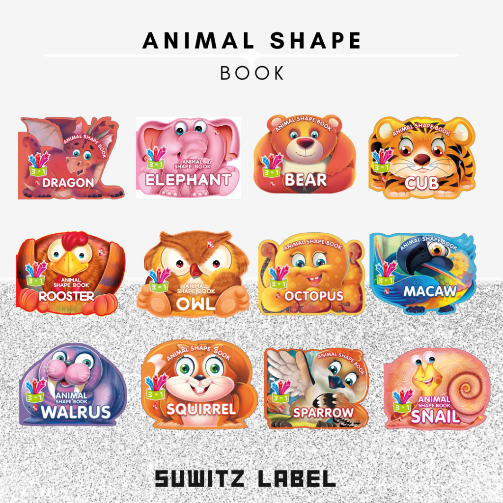 Animal Shape Book | PTS | Dragon / Elephant / Walrus / Squirrel / Owl ...