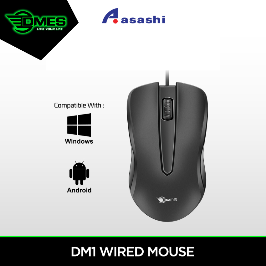 DMES DM1 Optical Wired Mouse Black with 1200DPI - 1 Year Warranty ...