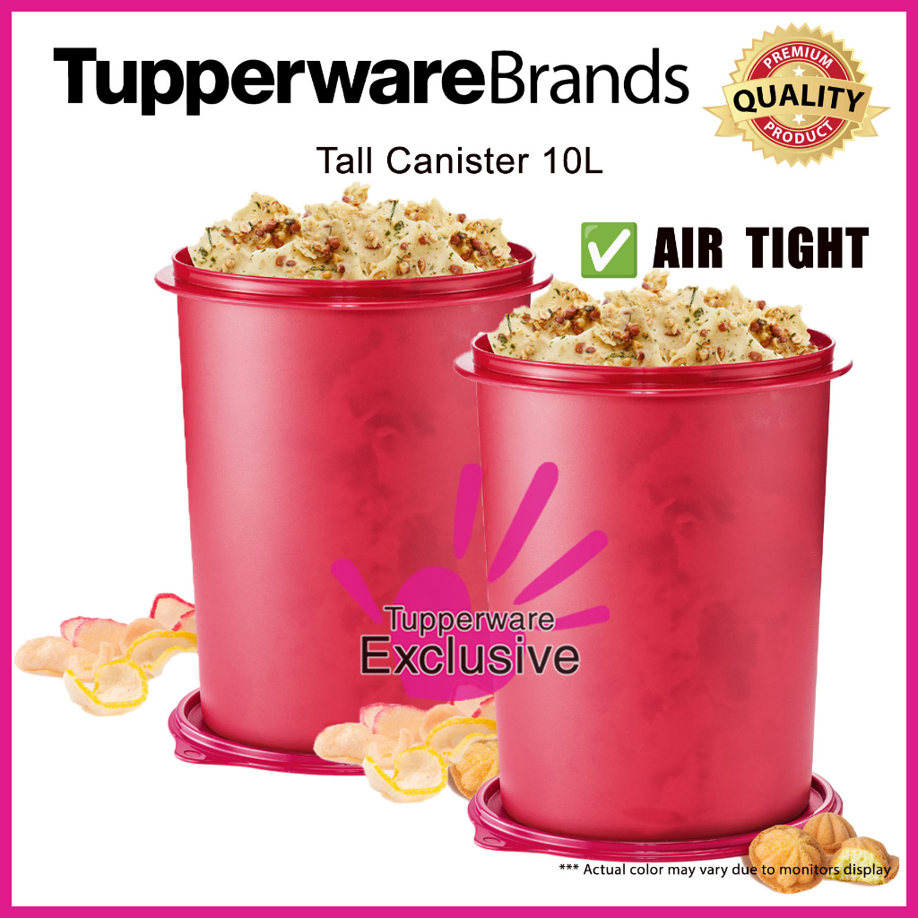 Tupperware Brands Tall Canister 10L Deco Canister bekas keropok Bekas Besar kedap udara Airtight ...
