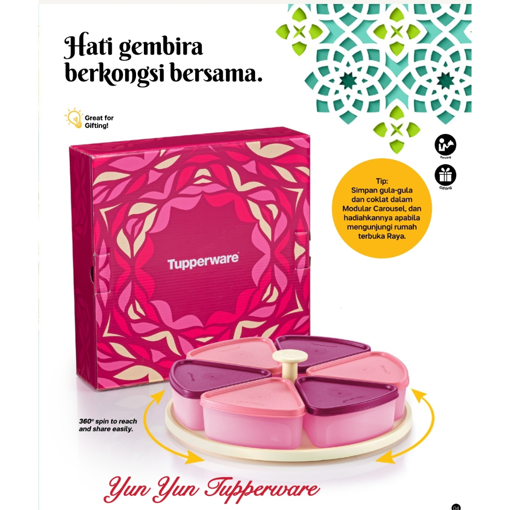 Tupperware Modular Carousel Container (6) 200ml + Gift Box | Shopee ...