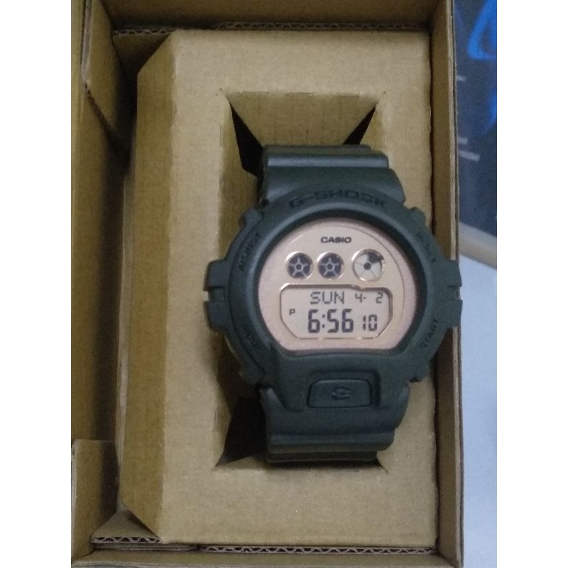Original casio gmds6900mc,mini G shock 6900,size s,army green,gold ...