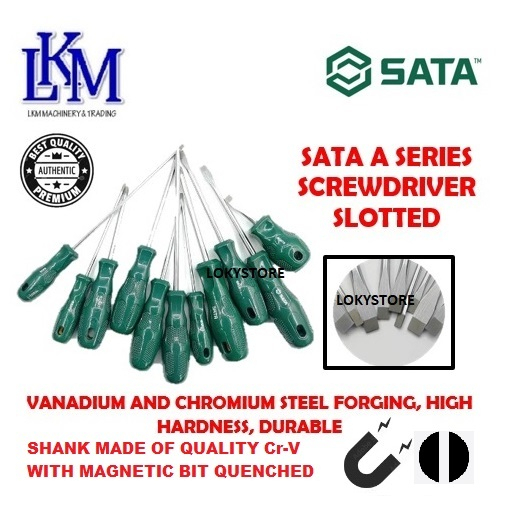 SATA A SERIES SLOTTED SCREWDRIVER 3.2MM, 5MM, 6MM, 8MM (62202-62217 ...