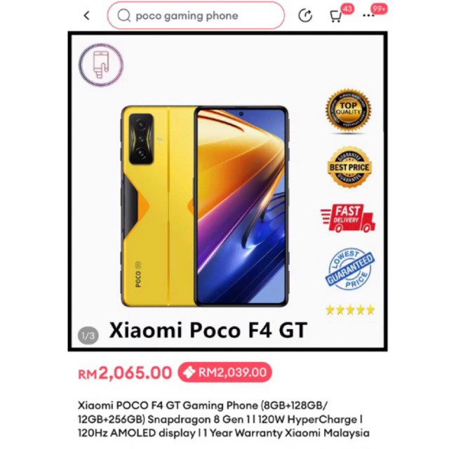 Poco F4 GT 8gb + 128gb second hand cheap cheap sell performance smart ...